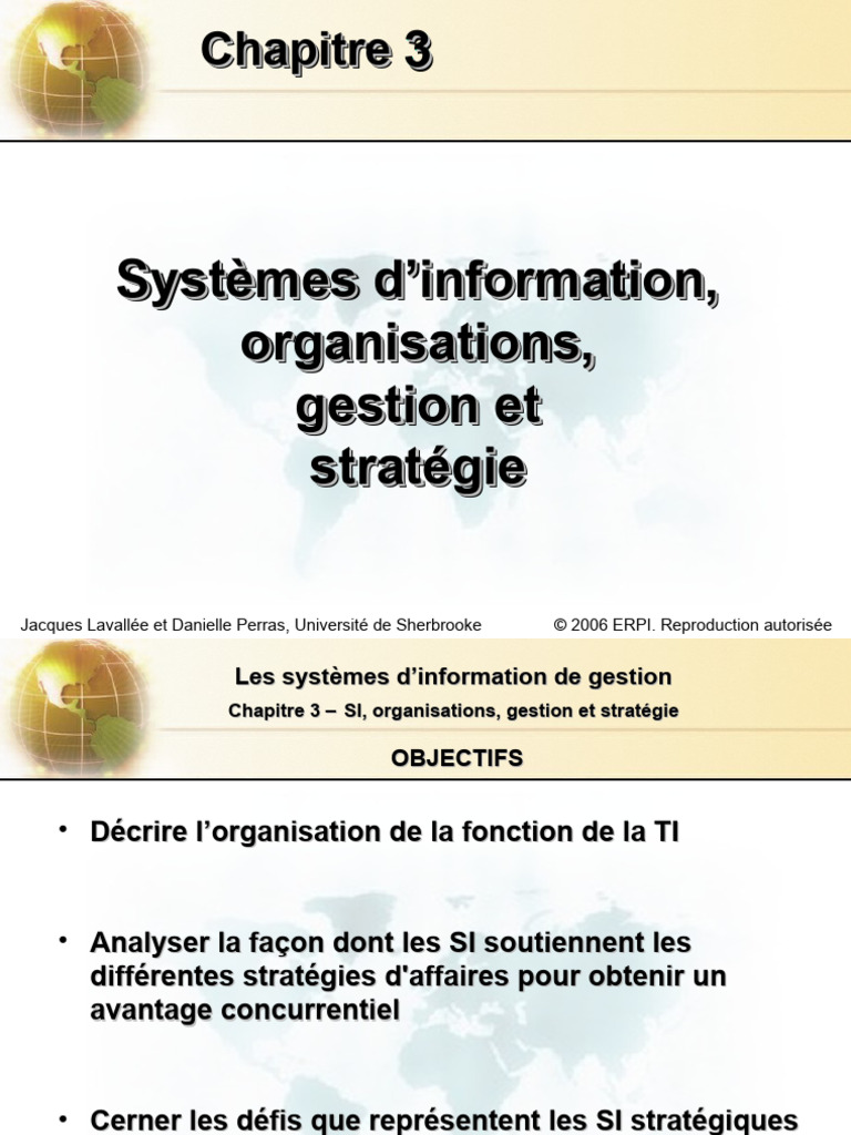 Chapitre - 03 SI Organisations, Gestion Et Stratégie | PDF | Chaîne de valeur | Management du ...