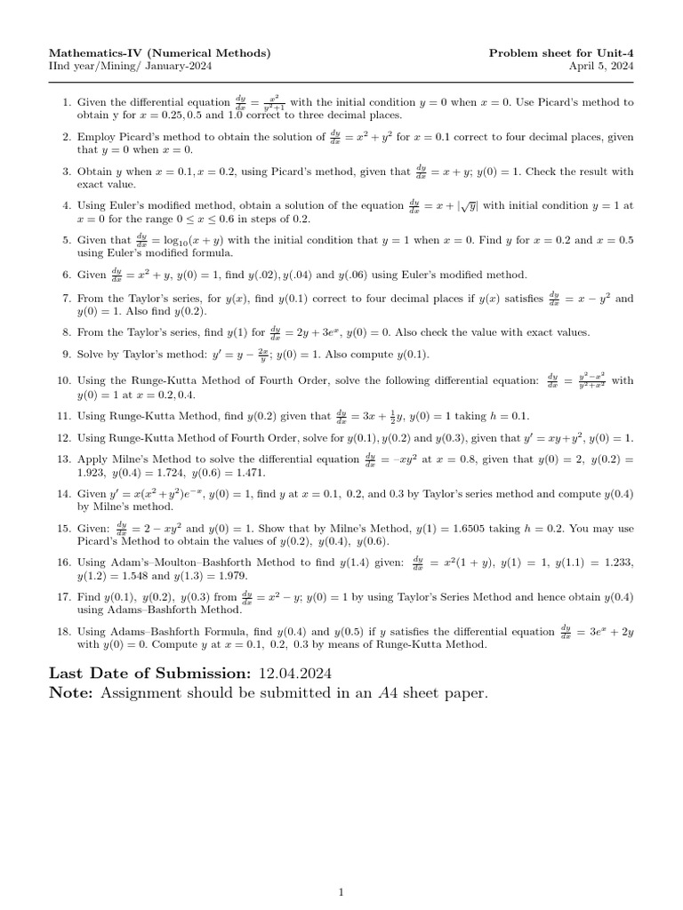 Unit 4 Assignment Pdf Initial Condition Equations 2903