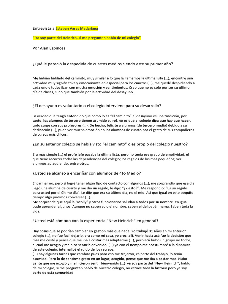 Entrevista a Esteban Varas Madariaga | PDF