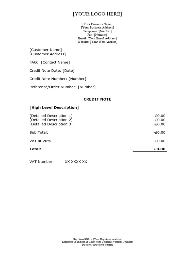 Example Credit Note | PDF