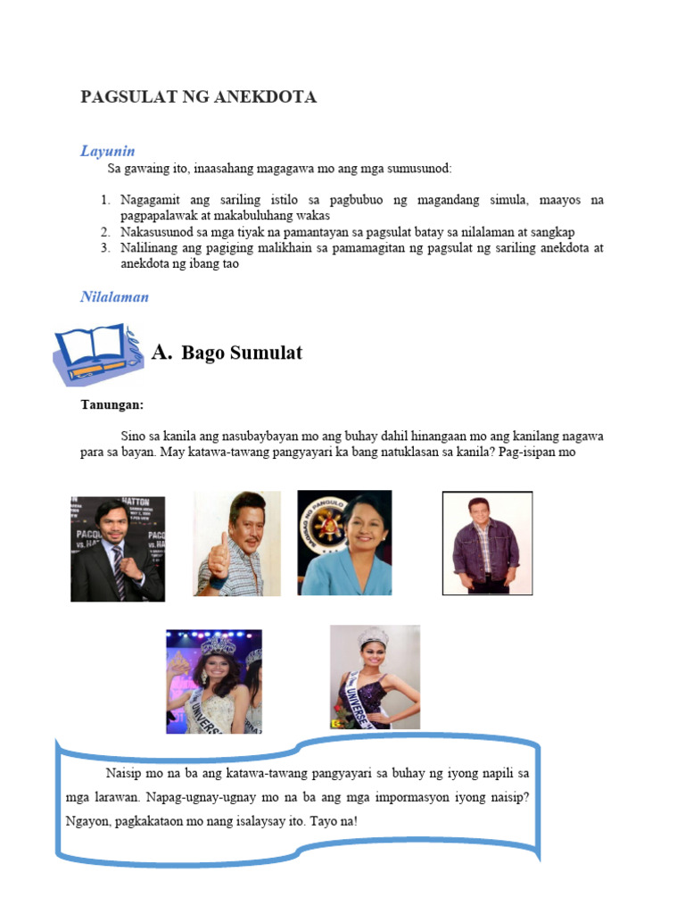Pagsulat NG Anekdota | PDF