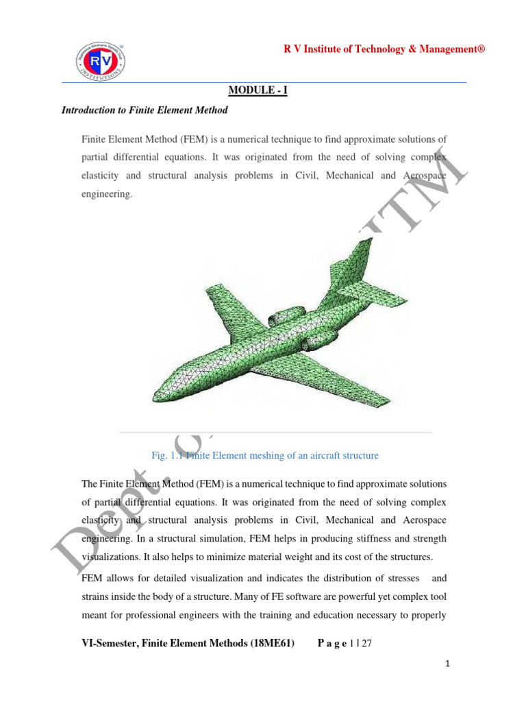 FEM - Module - I | PDF | Finite Element Method | Stress (Mechanics)