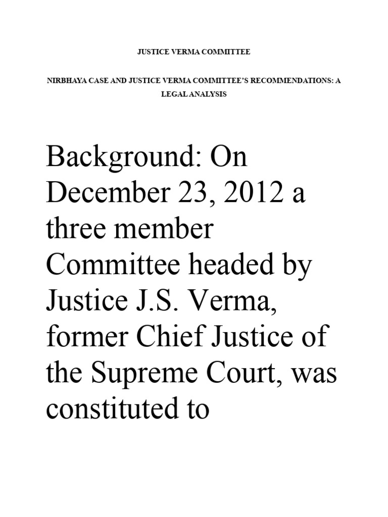 Justice Verma Committee | PDF | Rape | Sexual Assault