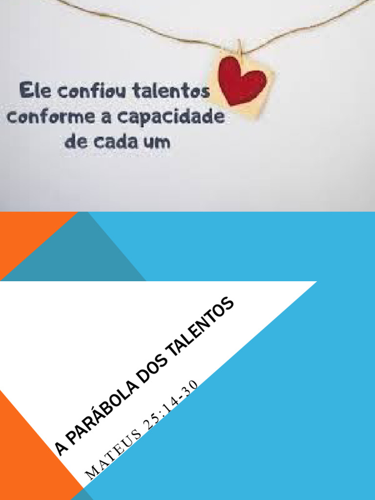 Resumo da Parábola dos Talentos | PDF | Jesus | Crença e doutrina religiosa