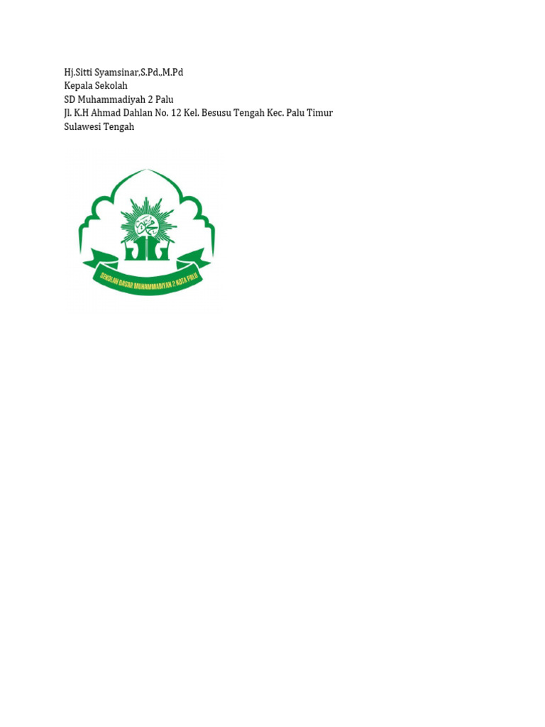 Logo SD Muhammadiyah 2 Palu | PDF