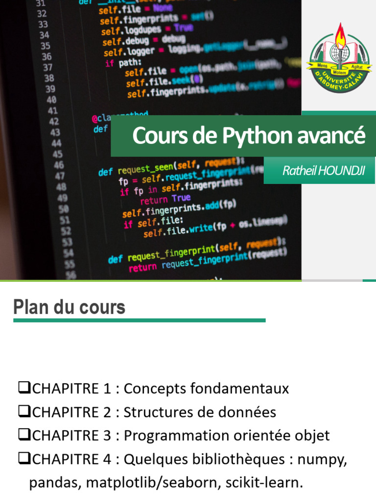 Cours Python - Concepts Fondamentaux | PDF | Python (Langage de programmation) | Programmation ...