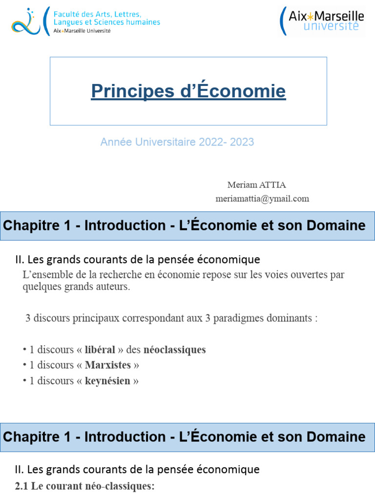 Les Grands Courants de La Pensée Économique - Partie 2 | PDF | Keynésianisme | Économie