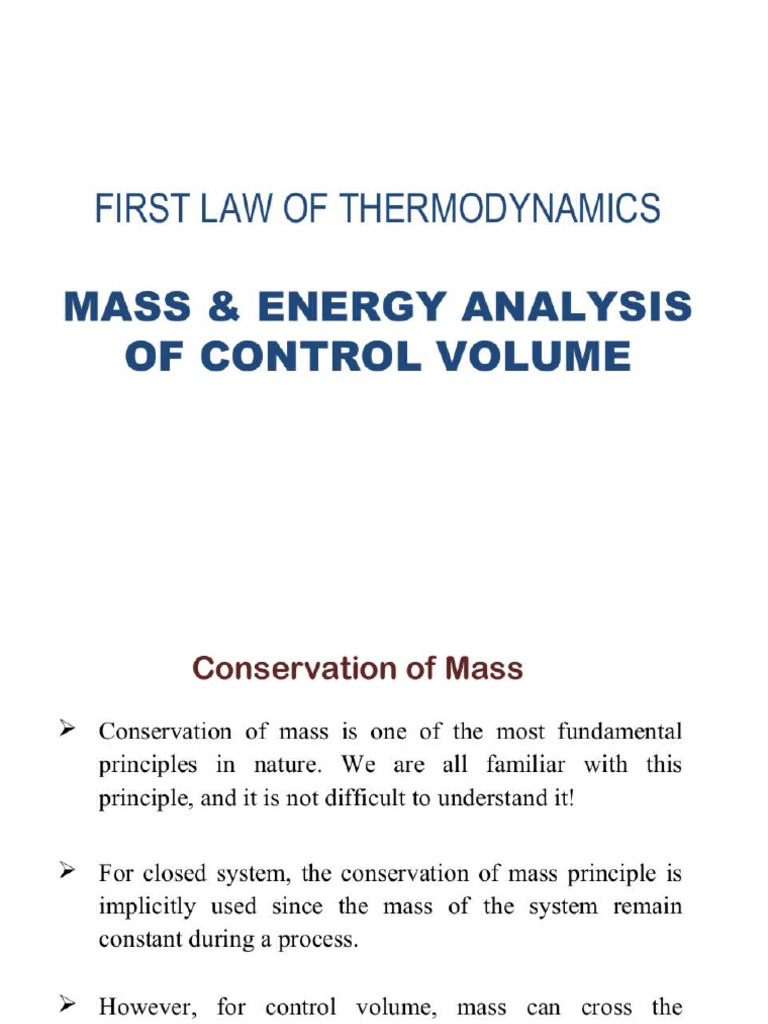 Control Volume Analysis PDF