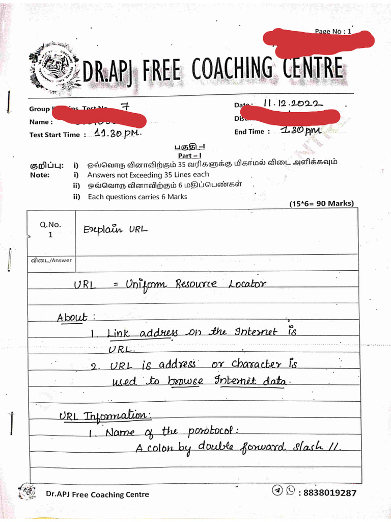 Gr2 Mains English Topper Answer Sheet Model | PDF