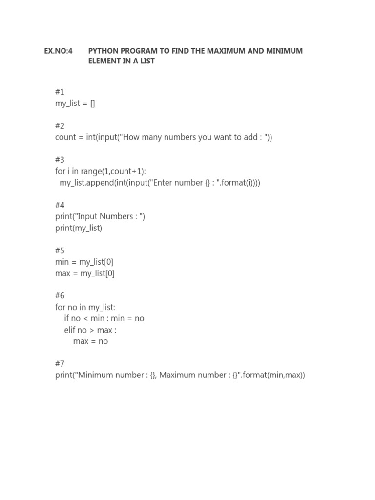 Python Lab Ex 4 Ex 5 | PDF | Computer Science | Computer Programming Python Lab Ex 4 Ex 5 | PDF | Computer Science | Computer Programming