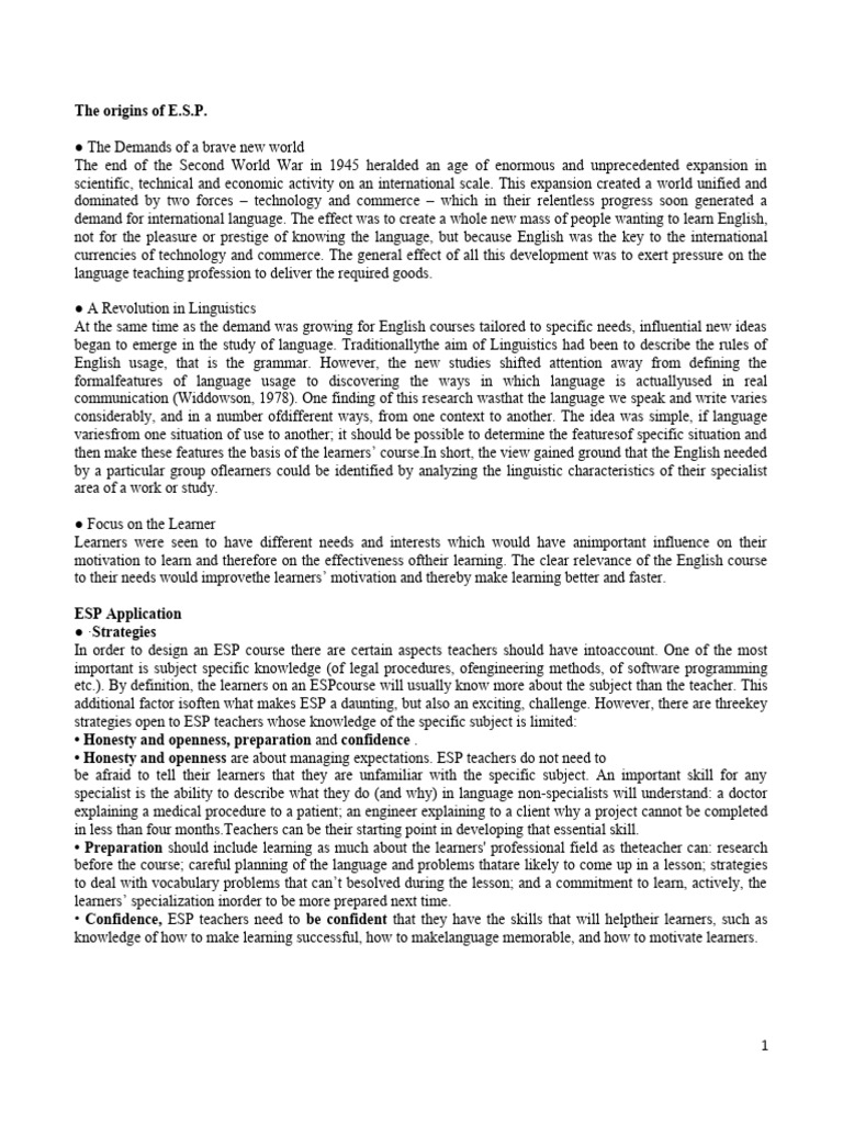 Resumen ESP | PDF | Learning | Language Education