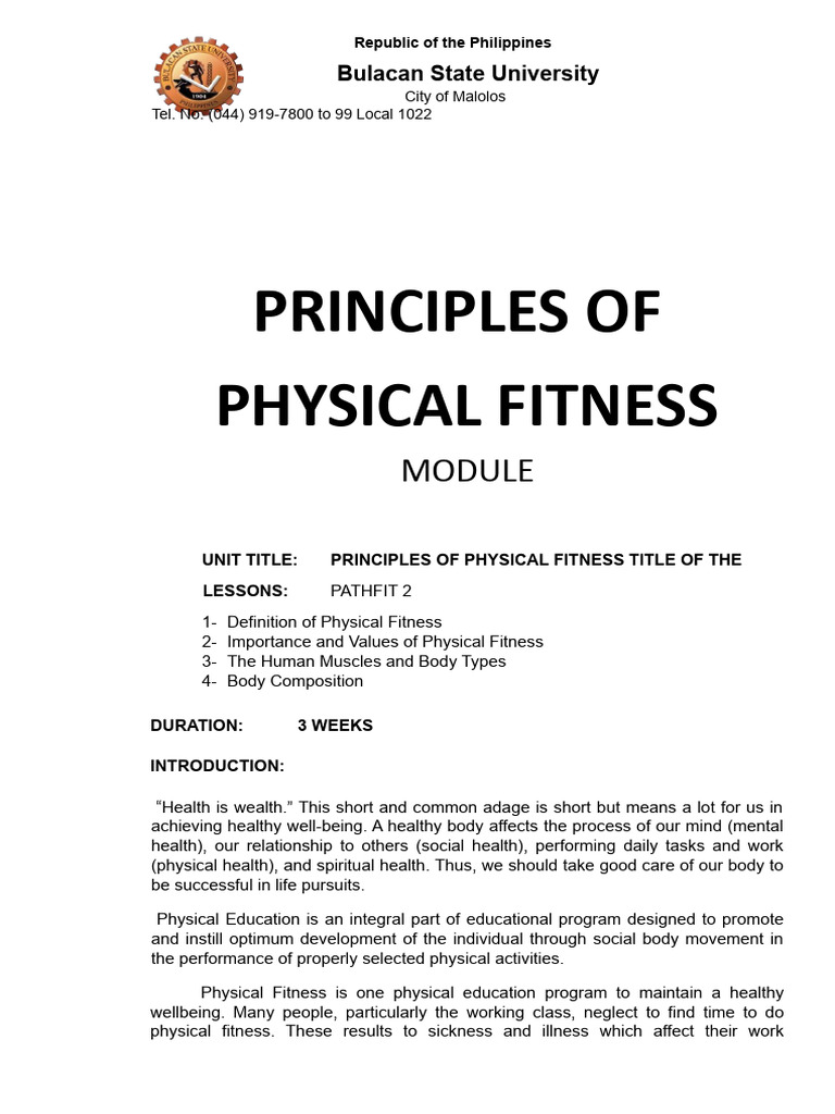 Importance of Physical Fitness Principles | PDF | Physical Fitness ...