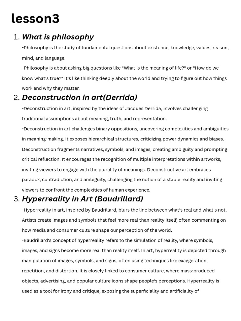 Lesson3: 1. What Is Philosophy | PDF | Deconstruction | Reality