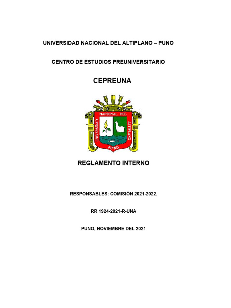 Nuevo Reglamento Cepreuna 2021-2022 | PDF | Maestros | Comisión Europea