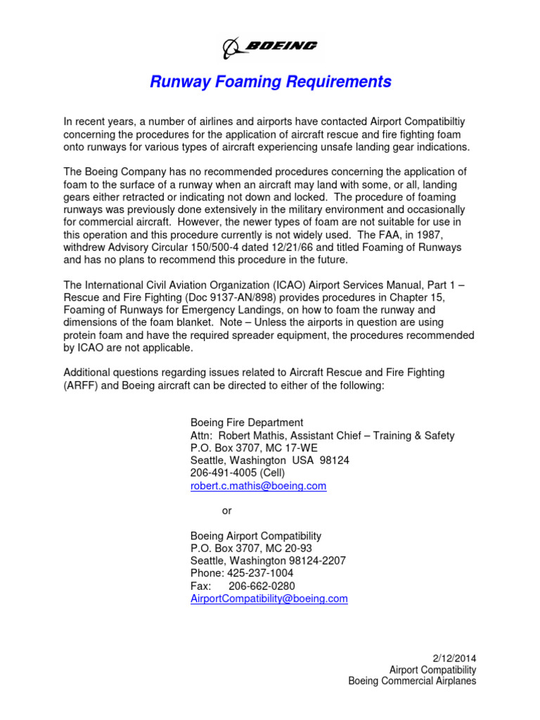 Runway Foaming Procedures Overview | PDF | Runway | Airport