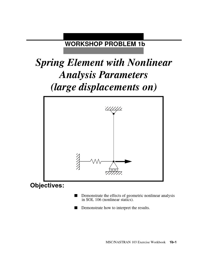 Spring Element With Nonlinear Analysis Parameters (Large Displacements On) | PDF | Parameter ...