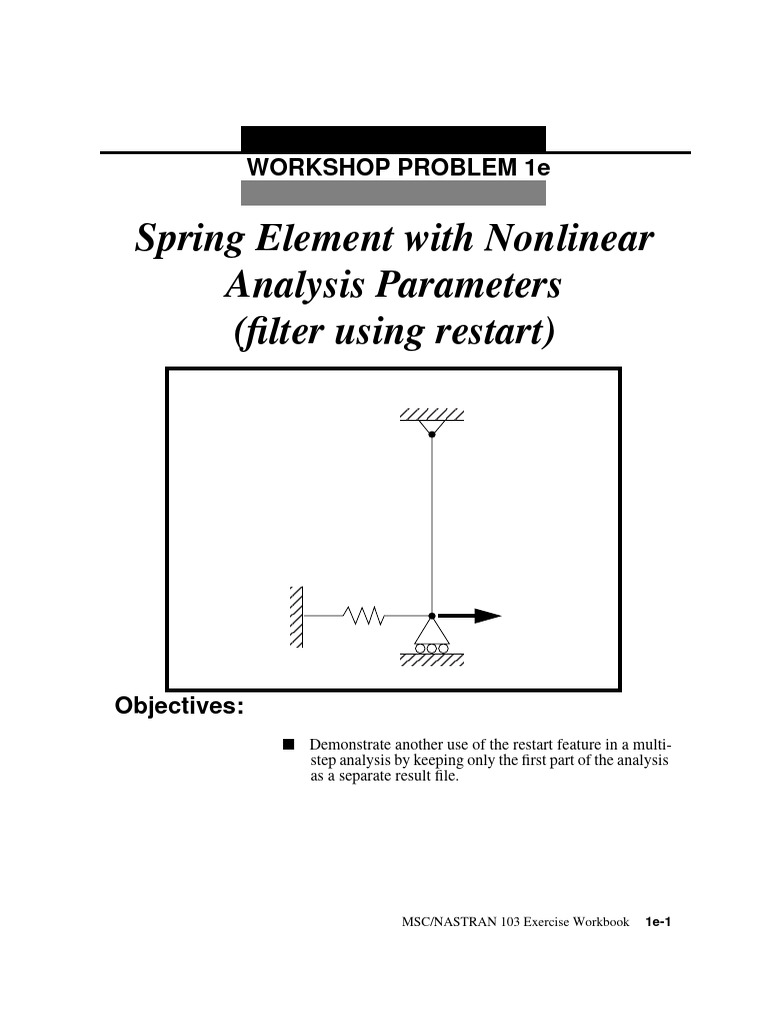 Spring Element With Nonlinear Analysis Parameters (Filter Using Restart) | PDF | Computer ...