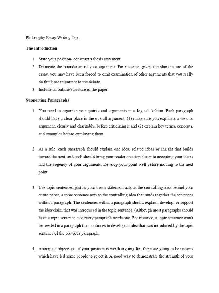 Philosophy Essay Writing Tips | PDF | Essays | Idea