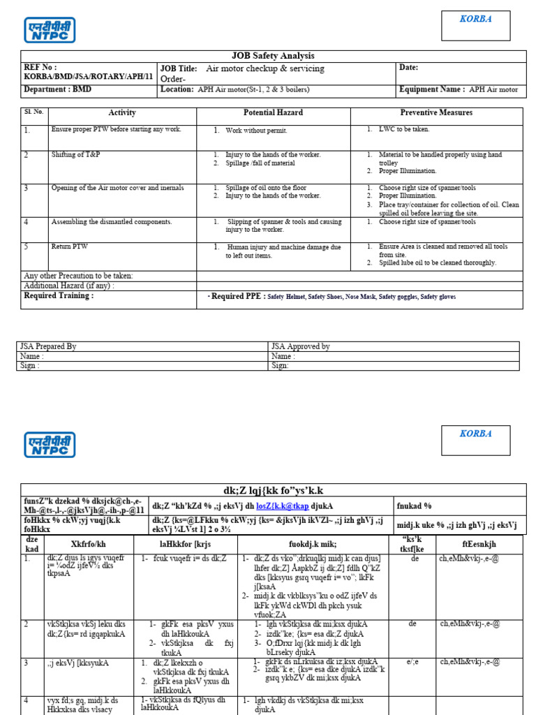 Air Motor Checkup & Servicing | PDF | Systems Engineering | Hazards