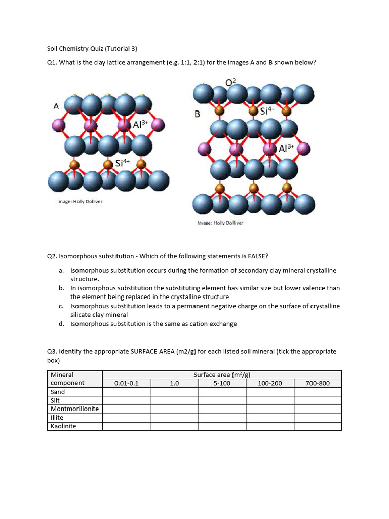 Soil Chemistry Quiz for Students | PDF | Science & Mathematics