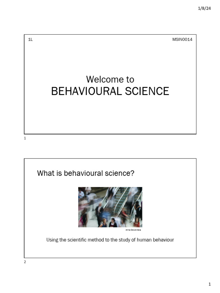 Introduction to Behavioural Science Course | PDF | Science ...