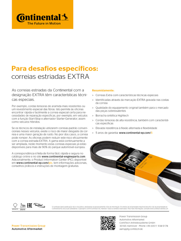 Catalogo-Contitech OnePager A4 AAM KRR Extra PT | PDF