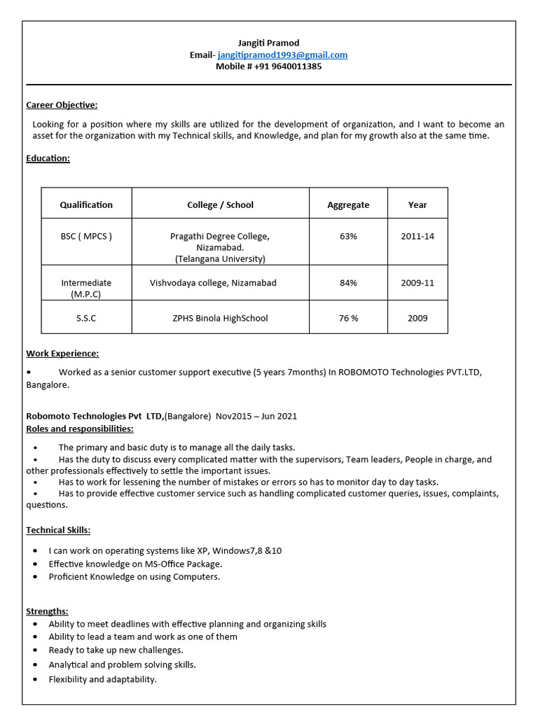 Pramod Resume | Download Free PDF | Computing