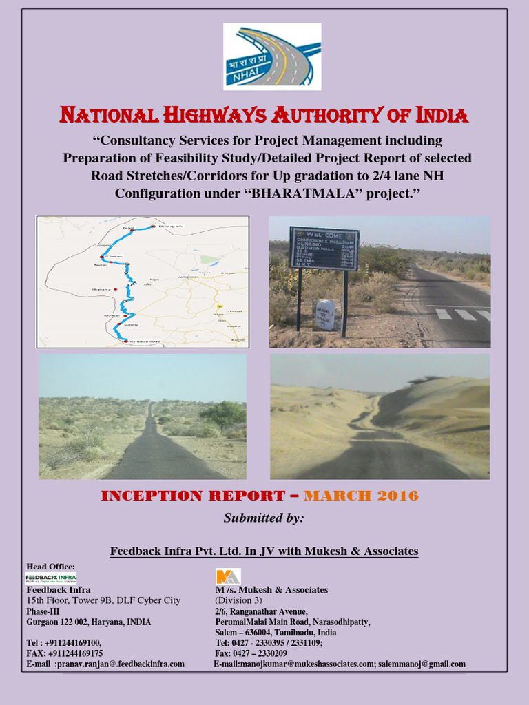 Inception Report - Sample | PDF | Environmental Impact Assessment | Road
