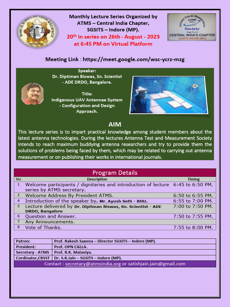 20th Lecture Series Invitation | PDF | Computers