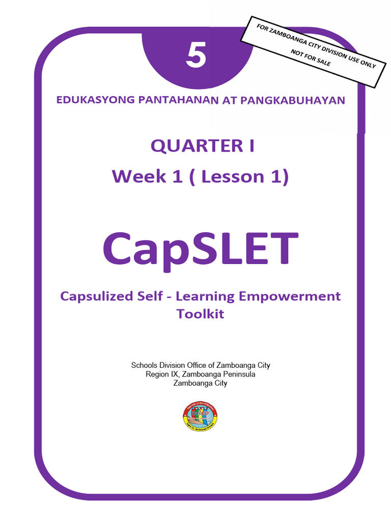 EPP5 Q 1, Wk1 Lesson 1 | PDF