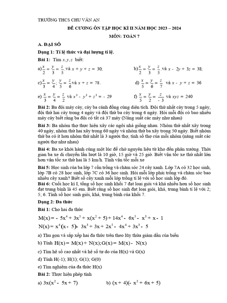 de-cuong-hoc-ki-2-toan-7-nam-2023-2024-truong-thcs-chu-van-an-ha-noi | PDF