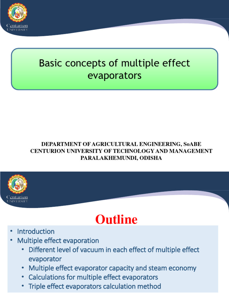 4 Basic Concepts of Multiple Effect Evaporators | PDF