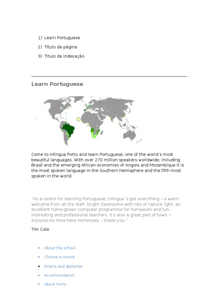 Learn Portuguese | PDF