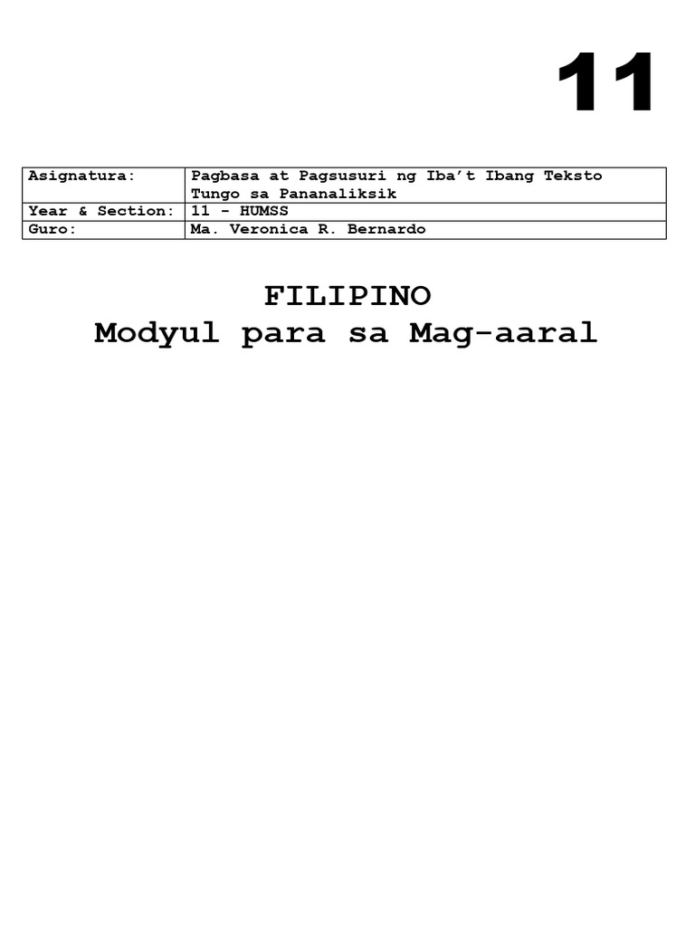 Grade 11 Guide | PDF