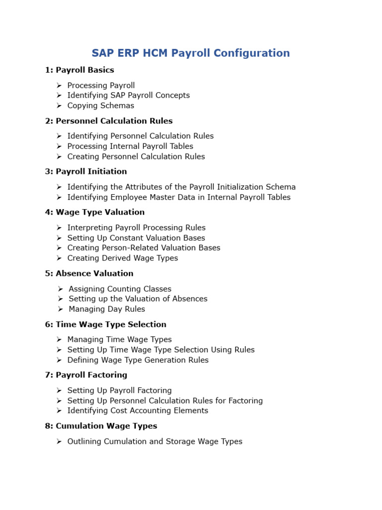 SAP ERP HCM Payroll Configuration | PDF