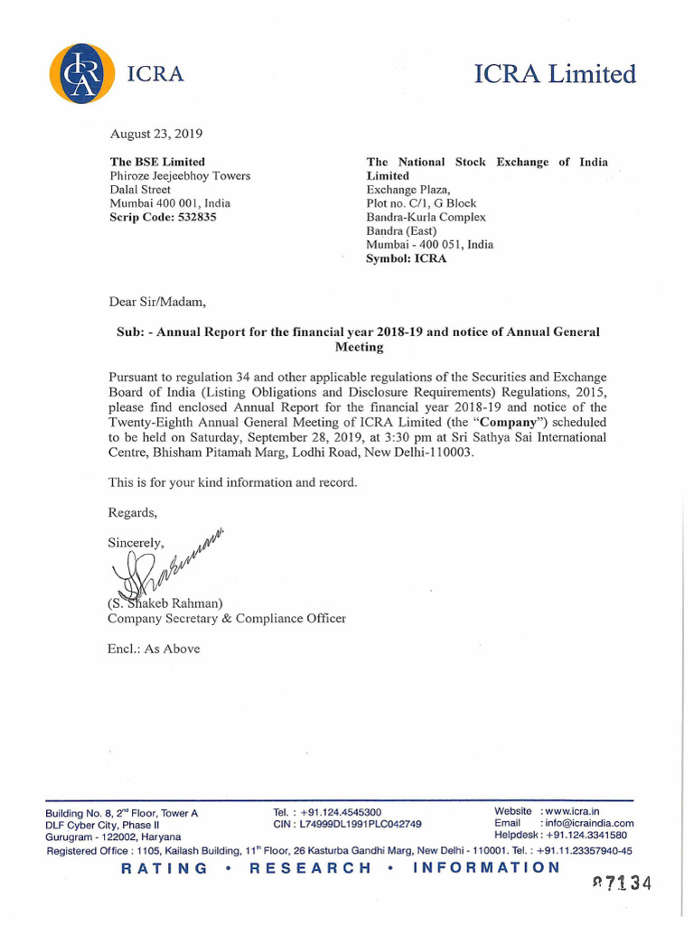 ICRA Annual Report 2018-19 | PDF | Debt | Moody's Investors Service