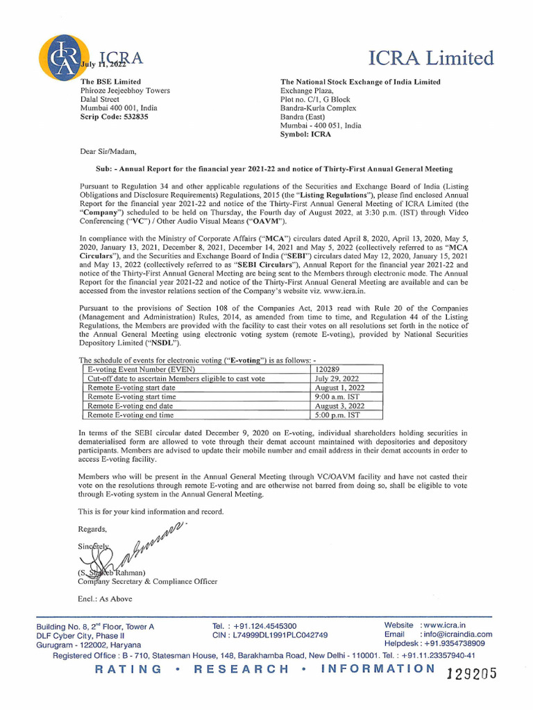 Icra 2021 22 | PDF | Moody's Investors Service | Debt