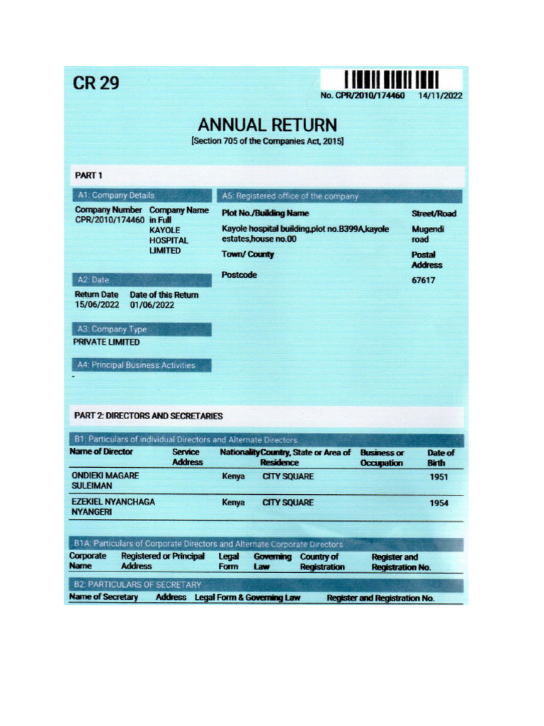 AR L70QQ56 Annual - Return | PDF