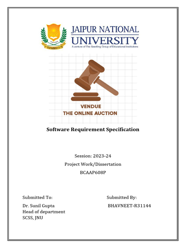 Software Requirement Specification | PDF | Auction | Computer Network