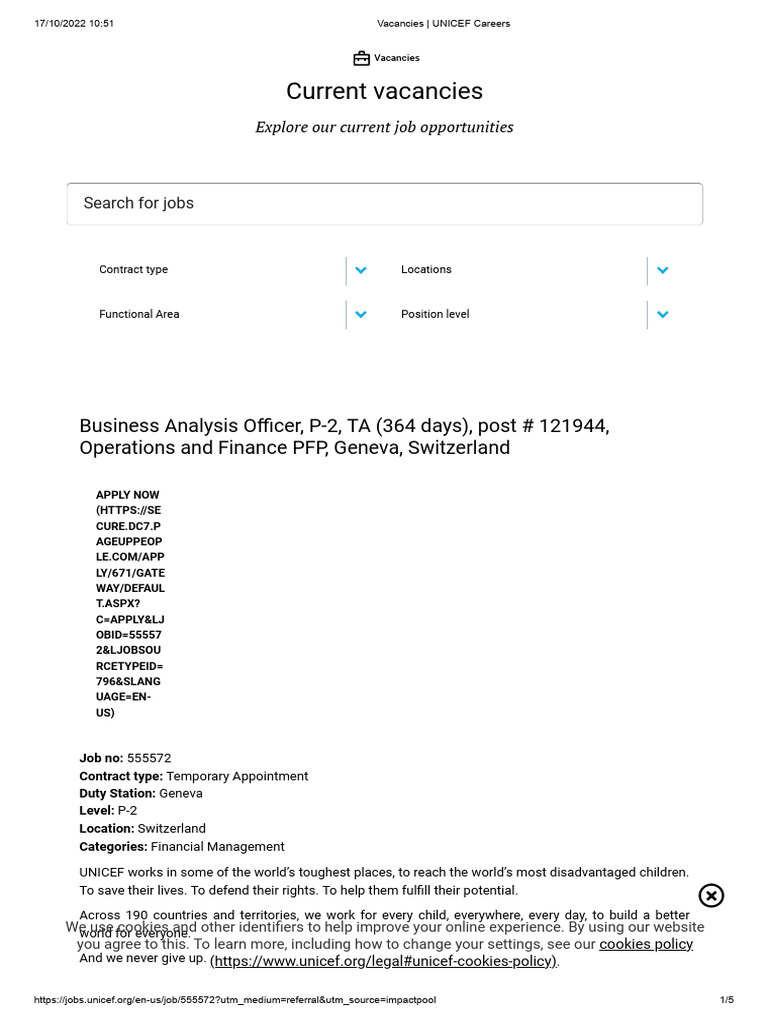 Vacancies Unicef Careers Download Free Pdf Analytics Business