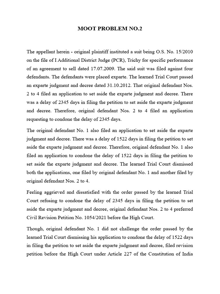 Moot Problem 2 | PDF | Judgment (Law) | Lawsuit