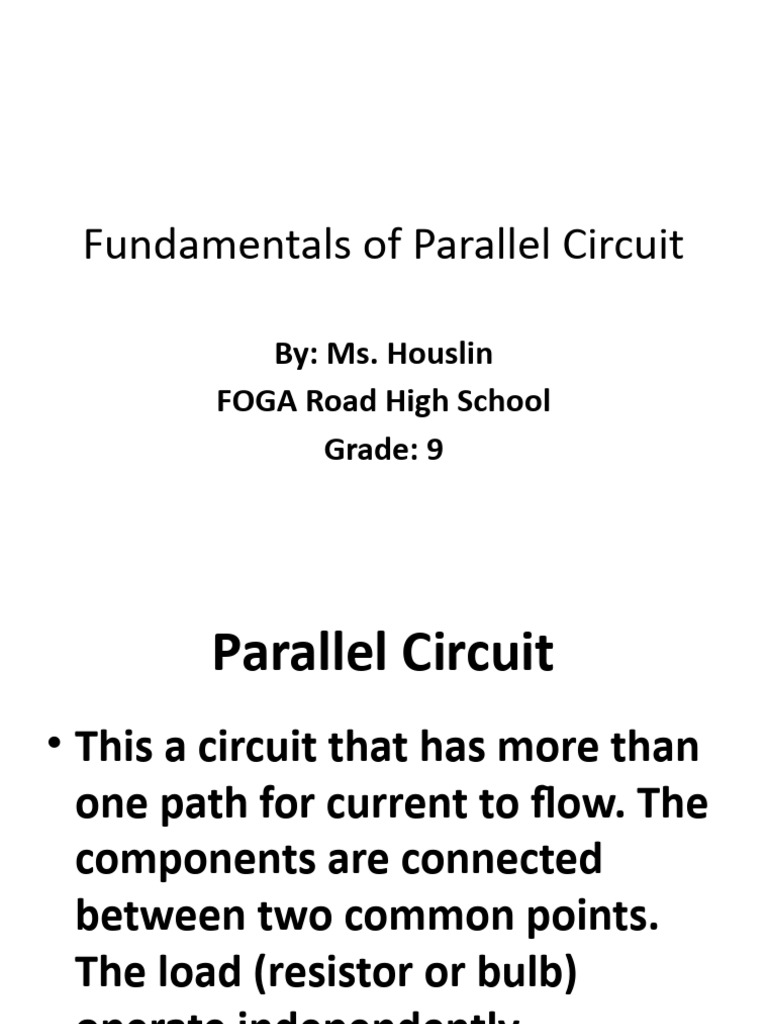 Fundamentals Of Parallel Circuit Pdf