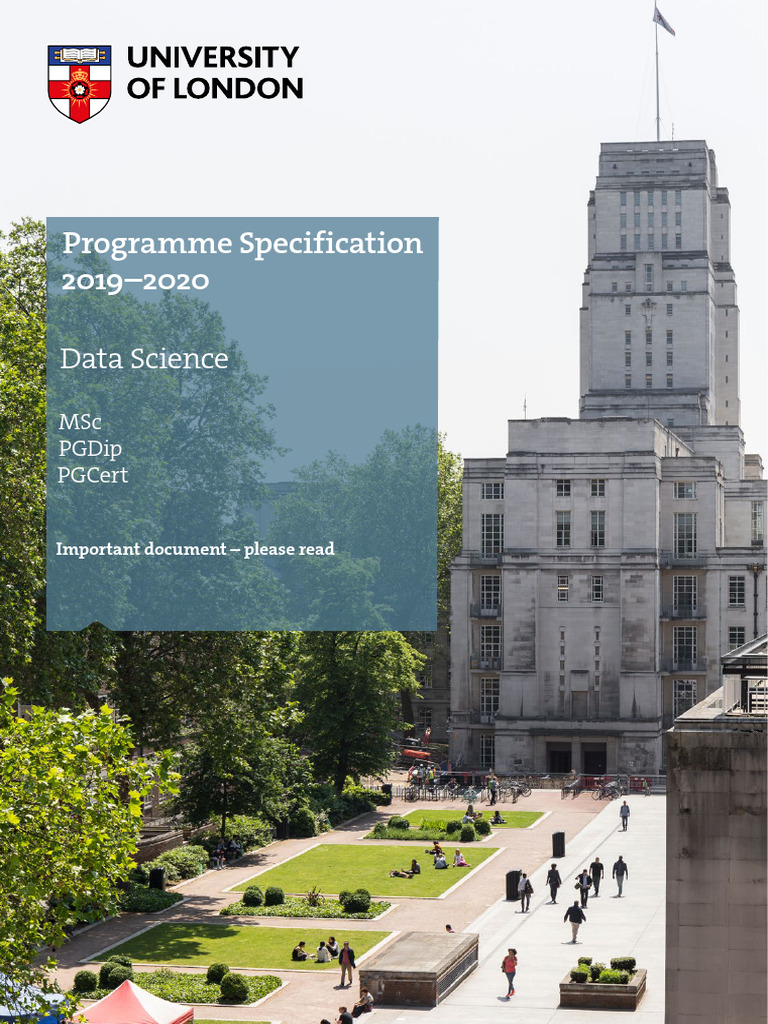 Progspec MSC Datascience 2019 20 | Download Free PDF | Master's Degree | Course Credit