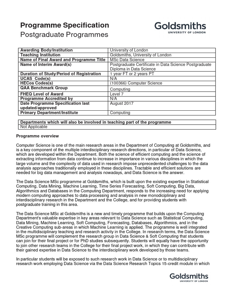 MSC Data Science | PDF | Data Science | Computing