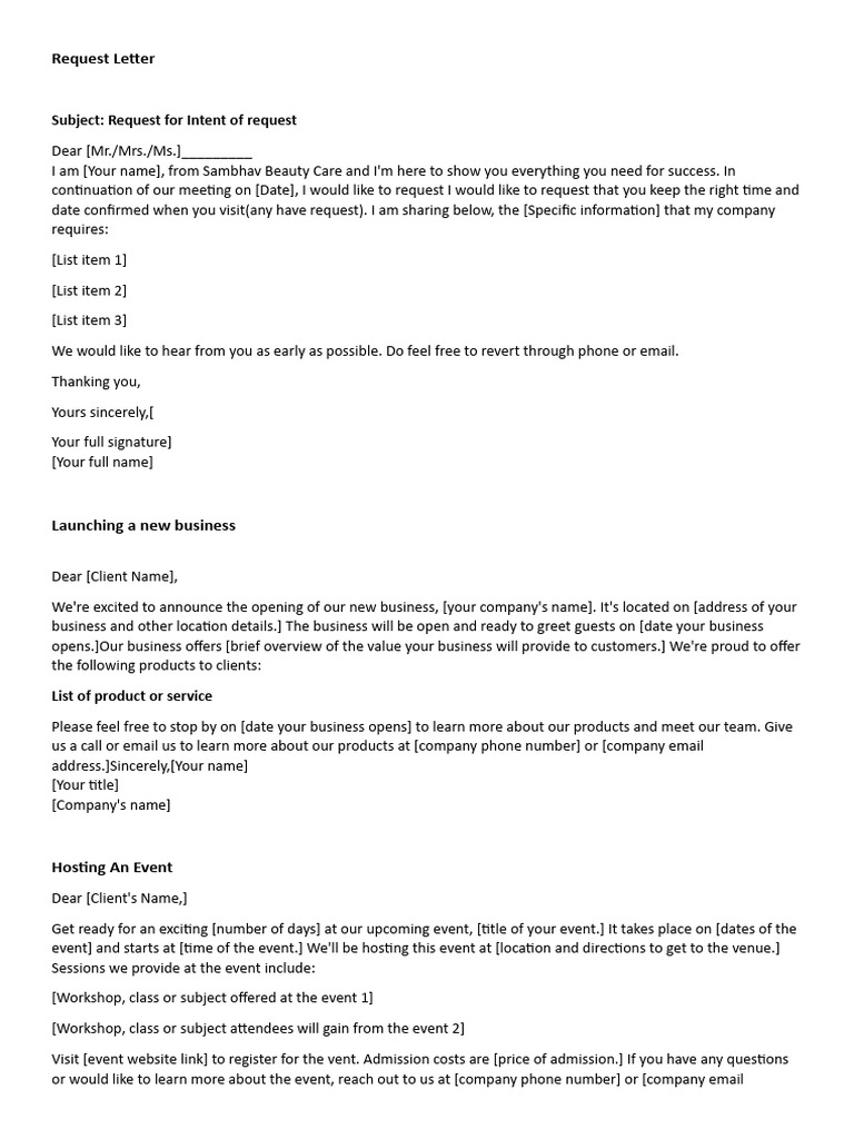 Request Letter | PDF