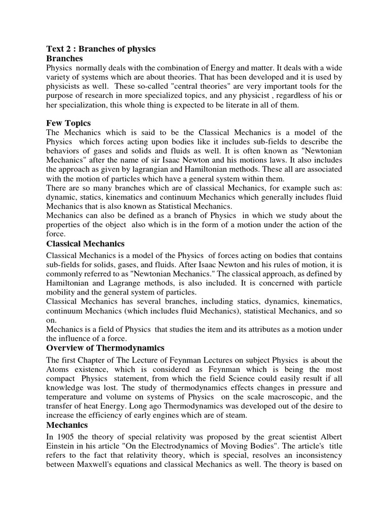 Text 2 | PDF | Classical Mechanics | Mechanics