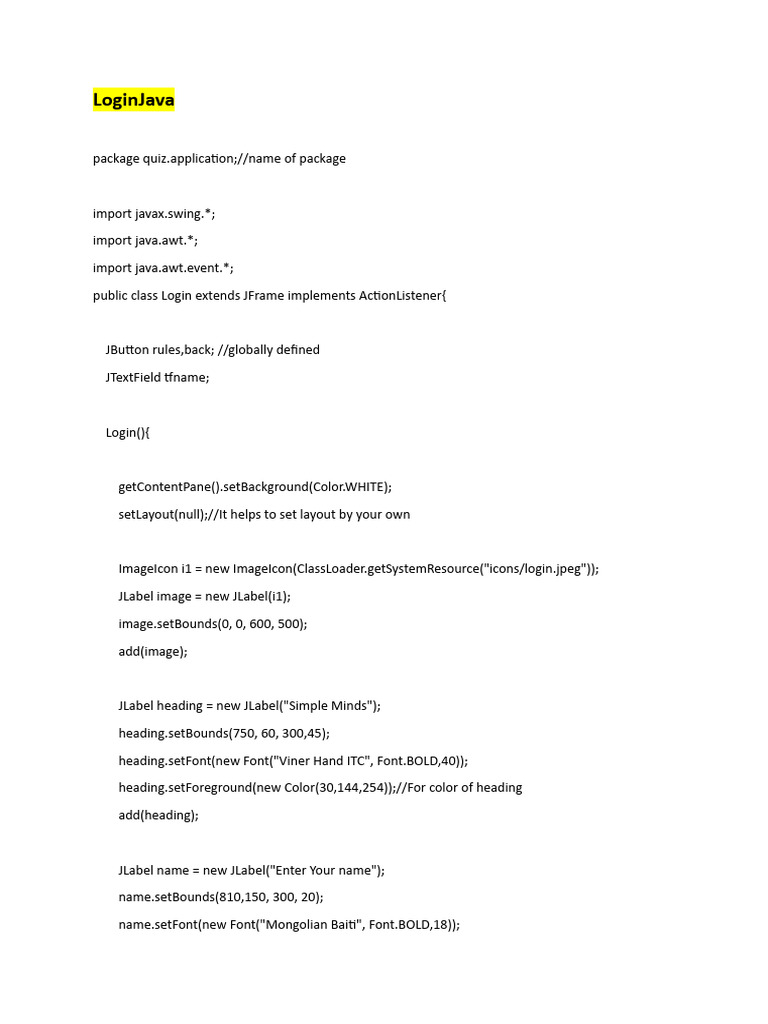 Login Java | PDF | Java (Programming Language) | Computer Programming Login Java | PDF | Java (Programming Language) | Computer Programming