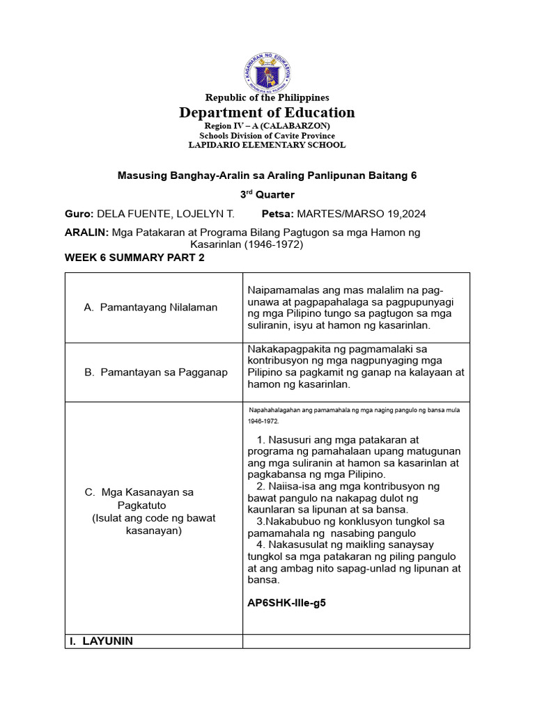 Week 6 DLP AP-2nd Part | PDF