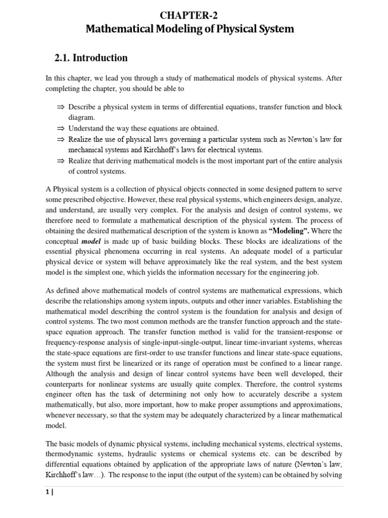 Chapter-2 | PDF | Torque | Laplace Transform