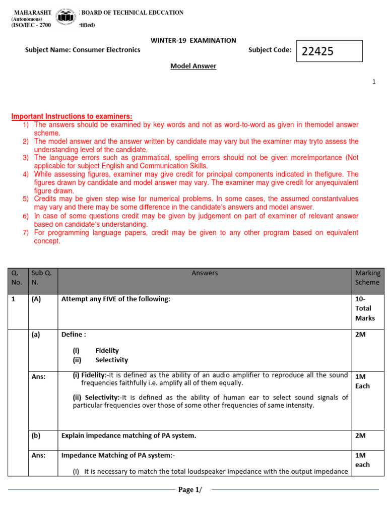 2019 Winter Model Answer Paper (Msbte Study Resources) | PDF ...